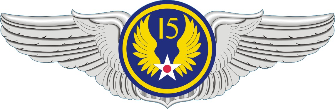 15th Air Force Pilot Wings Decal