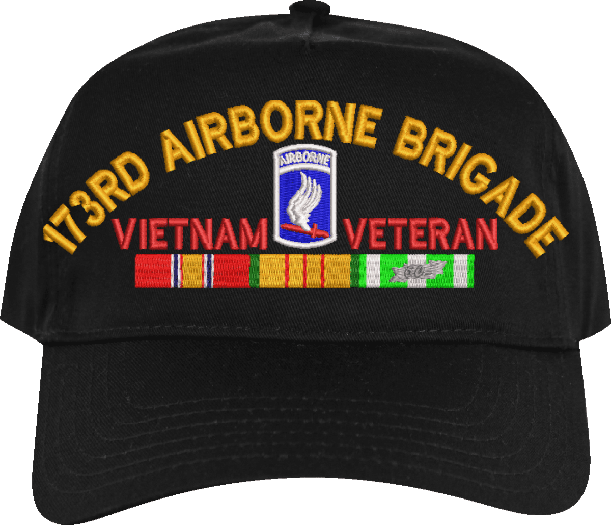 173rd Airborne Brigade Vietnam Veteran Embroidered Cap with Ribbons