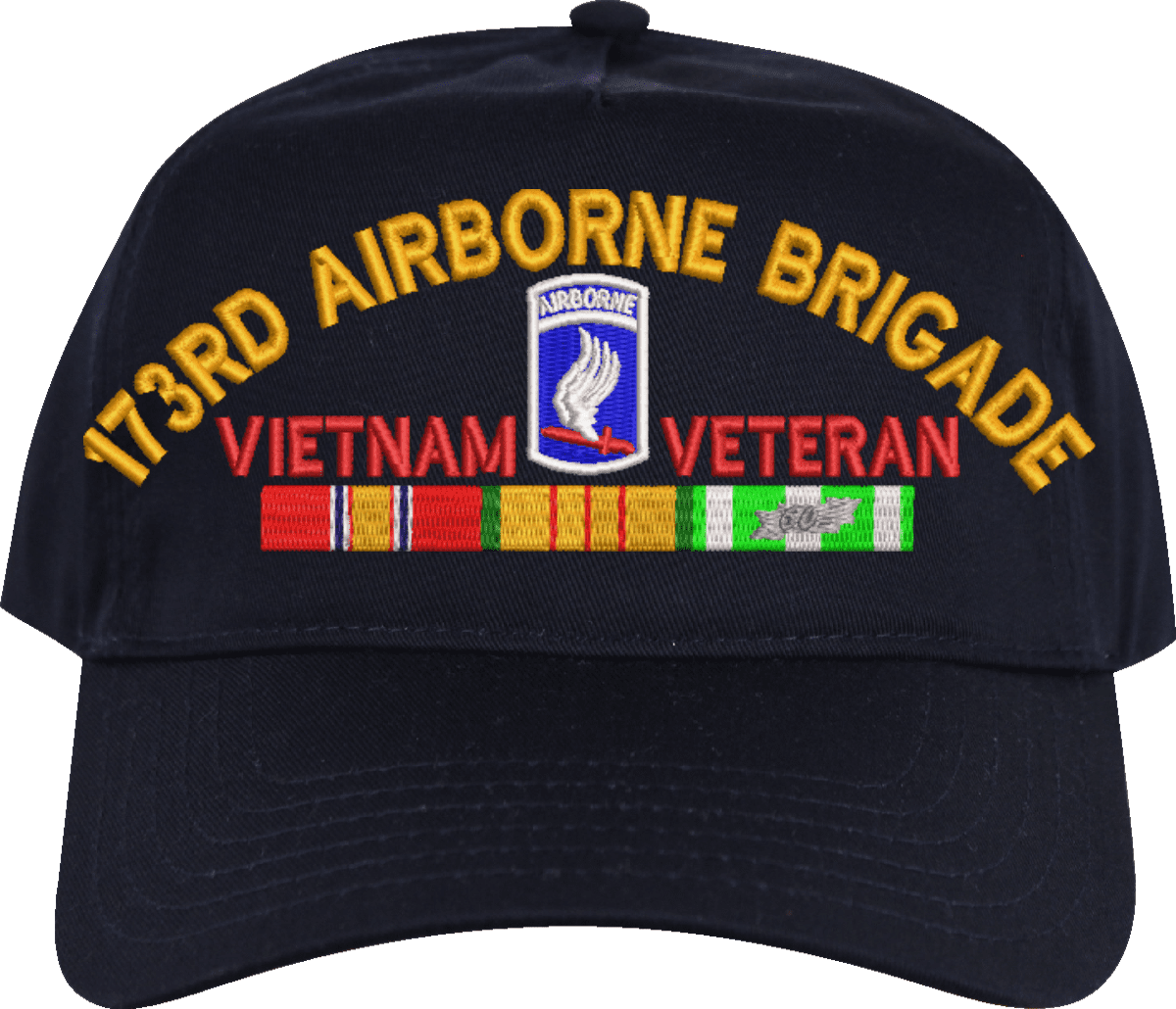 173rd Airborne Brigade Vietnam Veteran Embroidered Cap with Ribbons