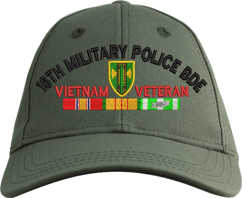 18th Military Police Brigade Vietnam Veteran Embroidered Cap with Ribbons
