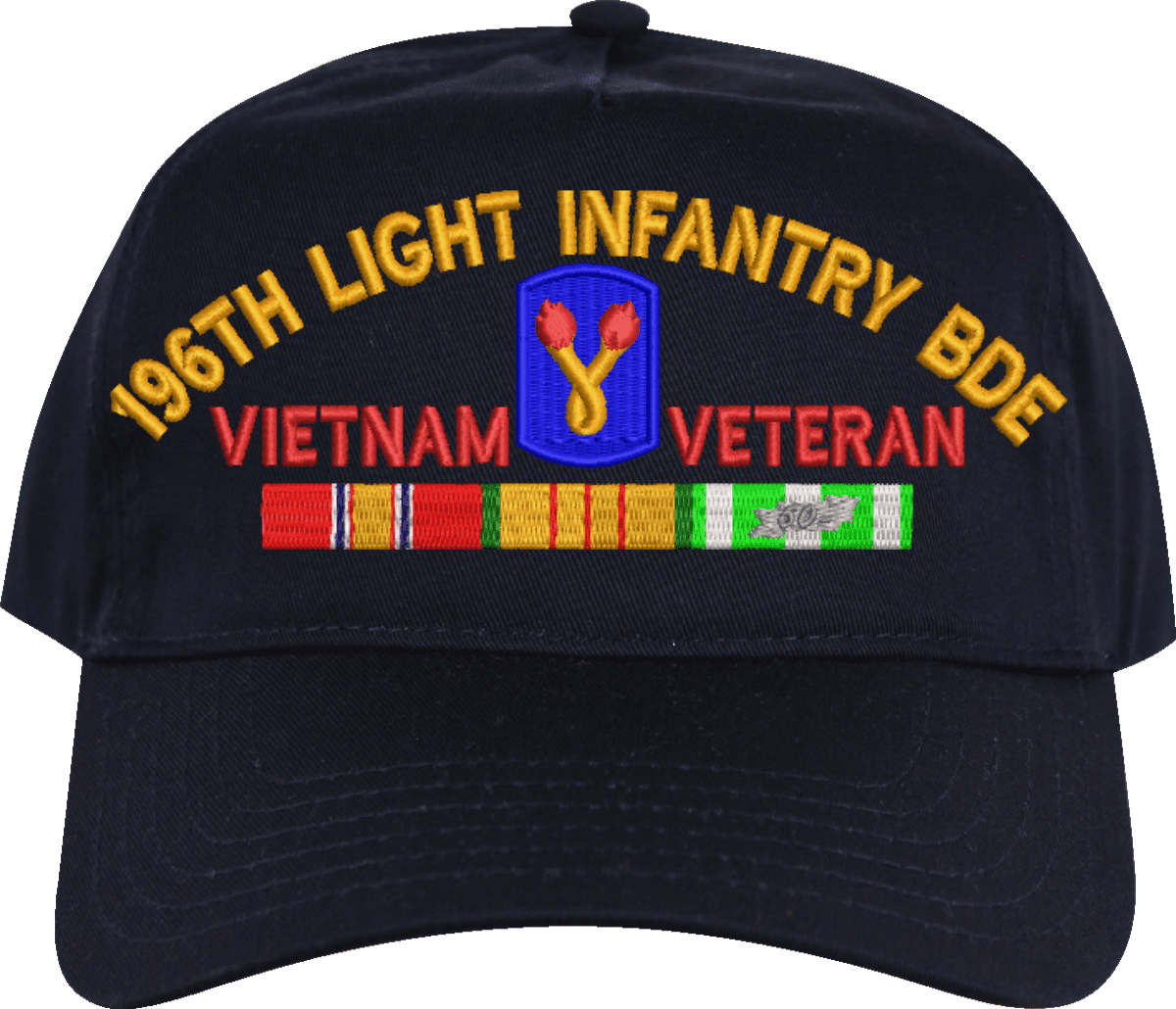196th Light Infantry Brigade Vietnam Veteran Embroidered Cap with Ribbons