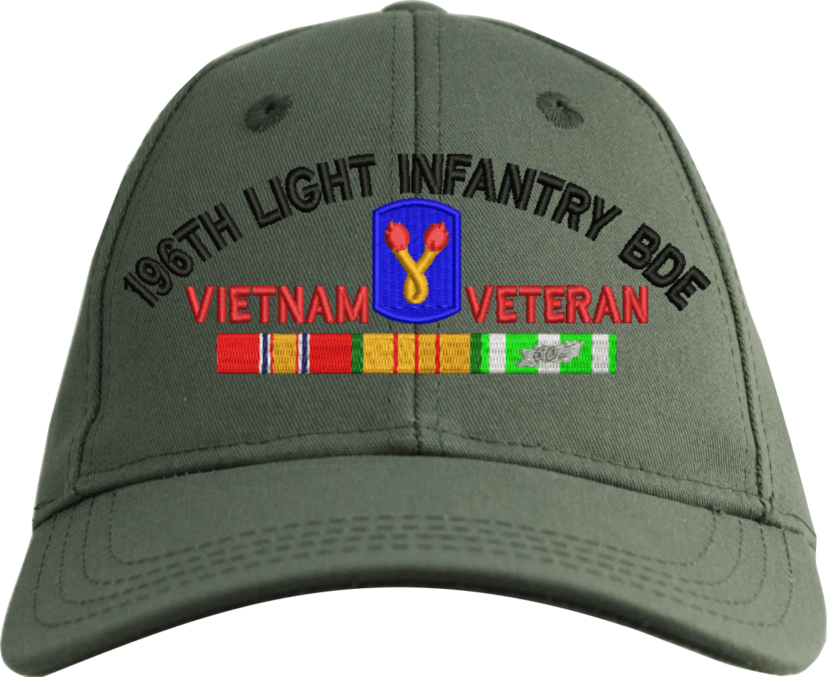 196th Light Infantry Brigade Vietnam Veteran Embroidered Cap with Ribbons