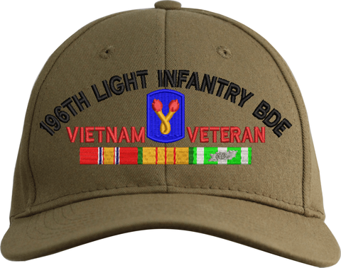 196th Light Infantry Brigade Vietnam Veteran Embroidered Cap with Ribbons