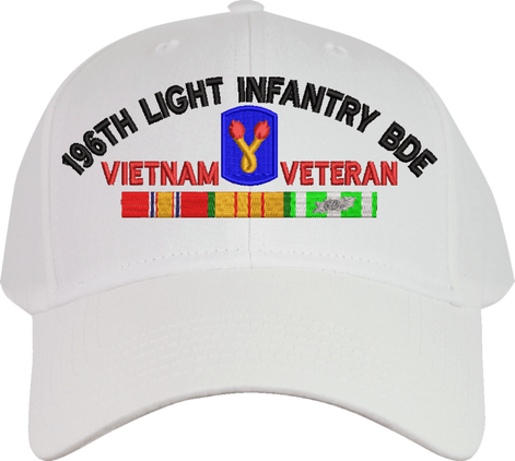 196th Light Infantry Brigade Vietnam Veteran Embroidered Cap with Ribbons