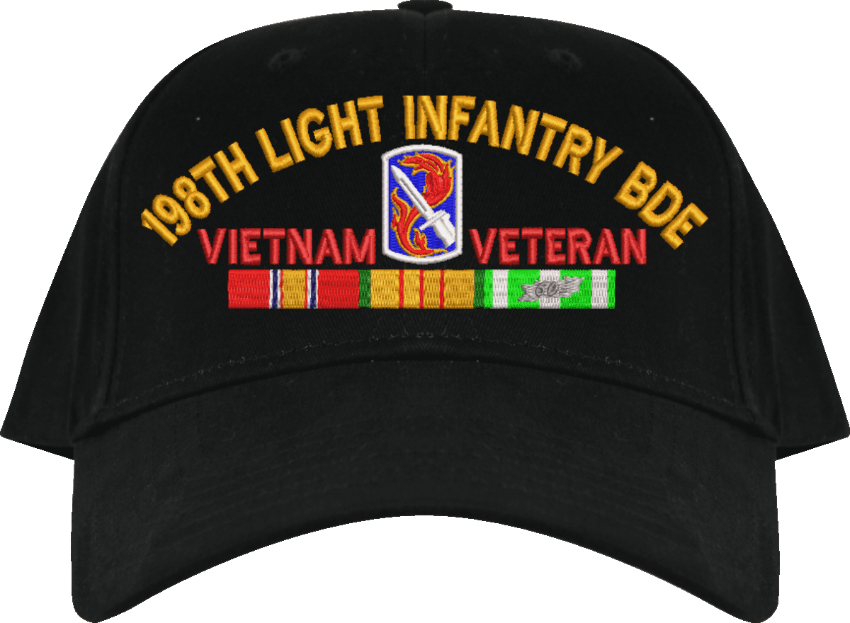 198th Light Infantry Brigade Vietnam Veteran Embroidered Cap with Ribbons