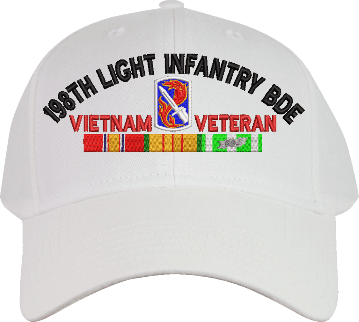 198th Light Infantry Brigade Vietnam Veteran Embroidered Cap with Ribbons