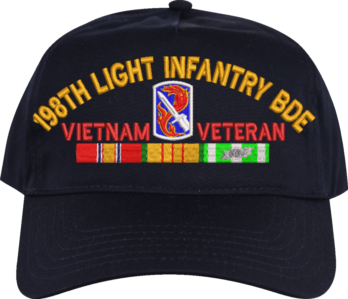 198th Light Infantry Brigade Vietnam Veteran Embroidered Cap with Ribbons