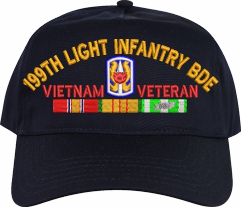 199th Light Infantry Brigade Vietnam Veteran Embroidered Cap with Ribbons