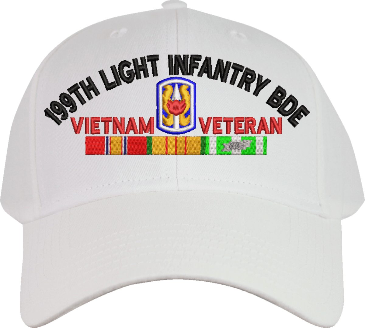 199th Light Infantry Brigade Vietnam Veteran Embroidered Cap with Ribbons