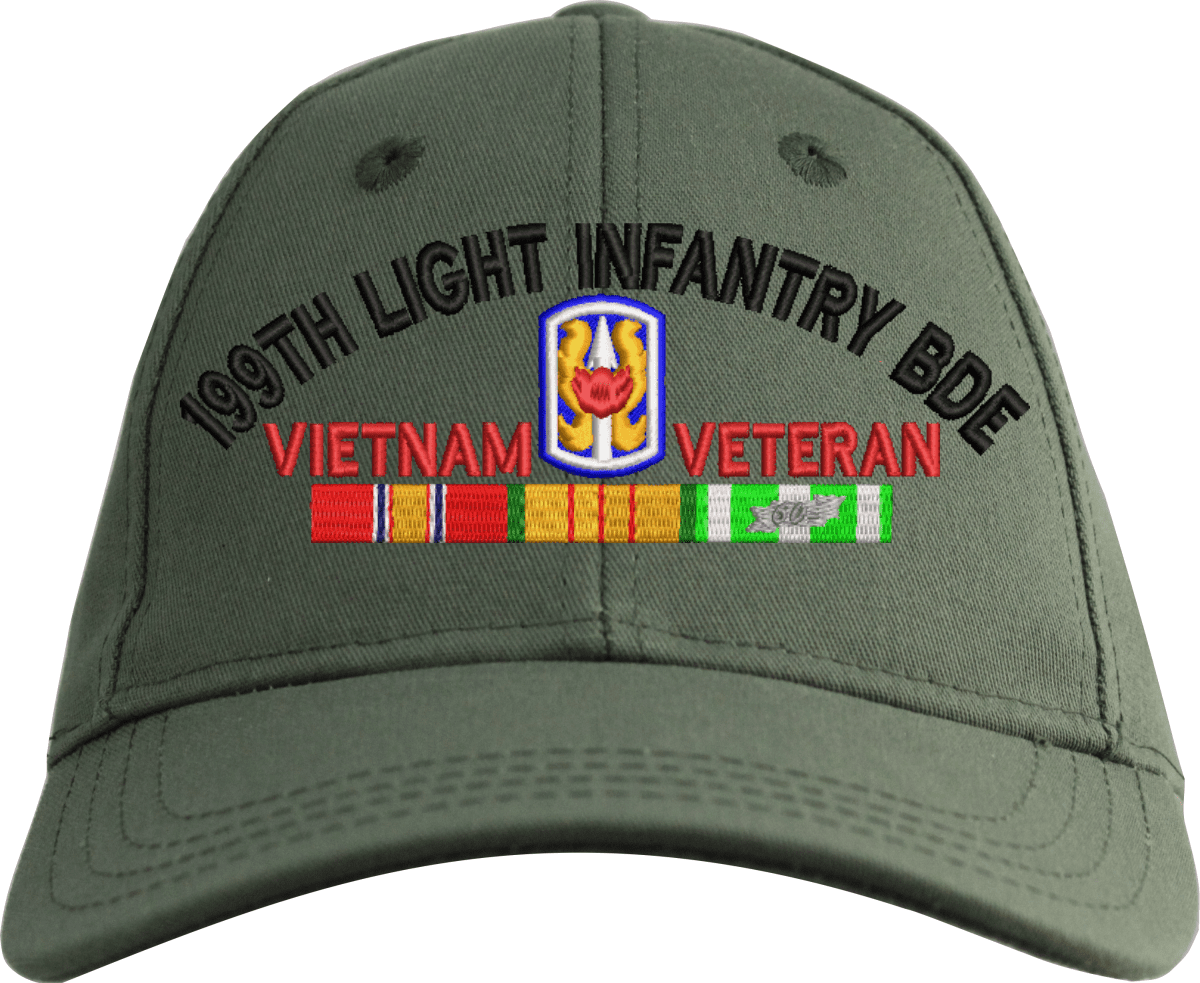 199th Light Infantry Brigade Vietnam Veteran Embroidered Cap with Ribbons