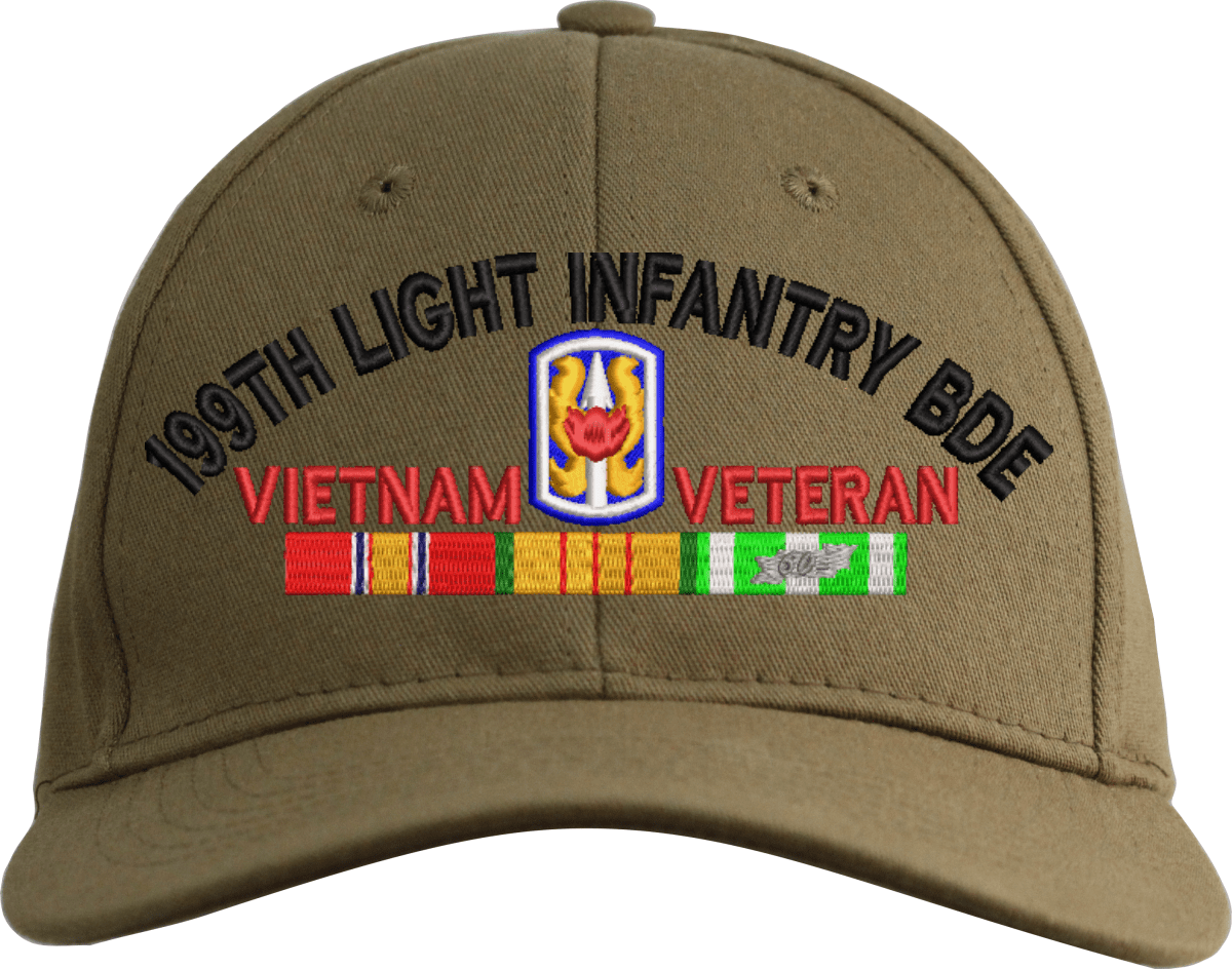 199th Light Infantry Brigade Vietnam Veteran Embroidered Cap with Ribbons