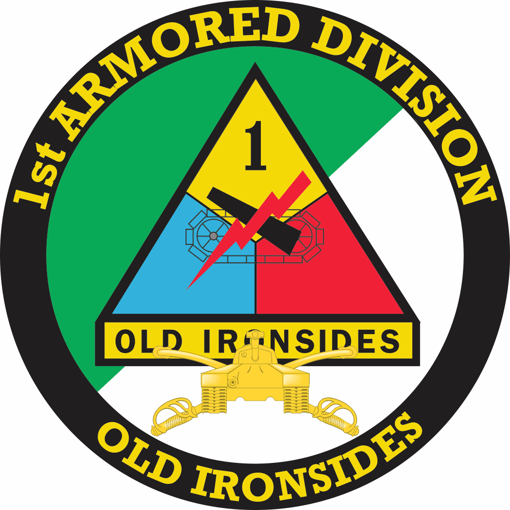 1st Armored Division with Armor Insignia Decal