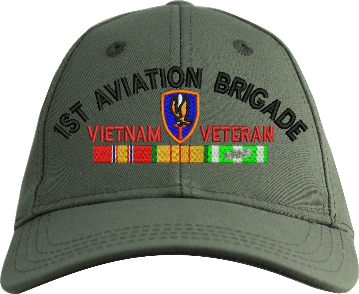 1st Aviation Brigade Vietnam Veteran Embroidered Cap with Ribbons