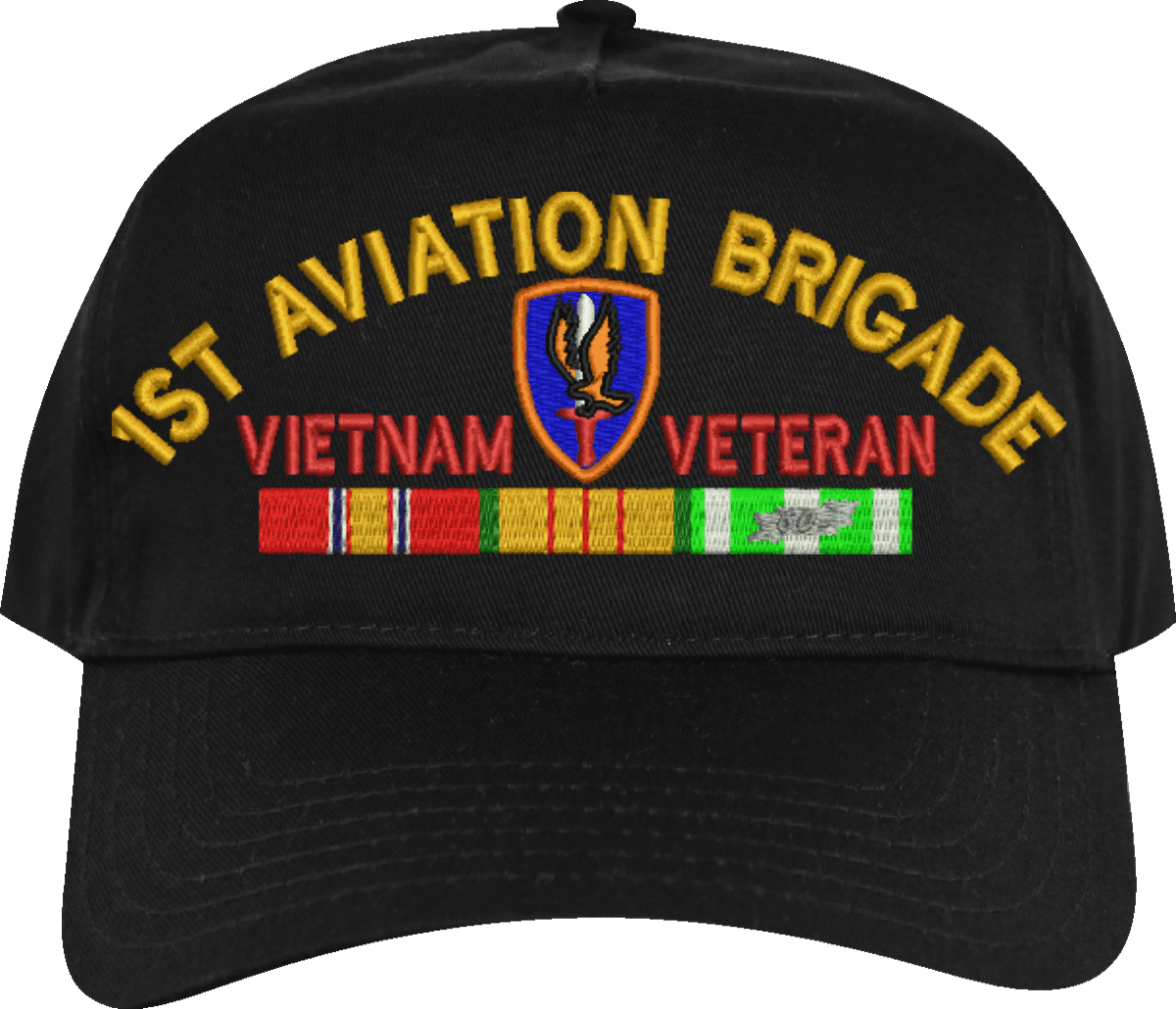 1st Aviation Brigade Vietnam Veteran Embroidered Cap with Ribbons