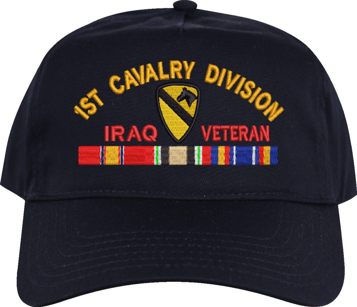 1st Cavalry Division Iraq Veteran Embroidered Cap with Ribbons