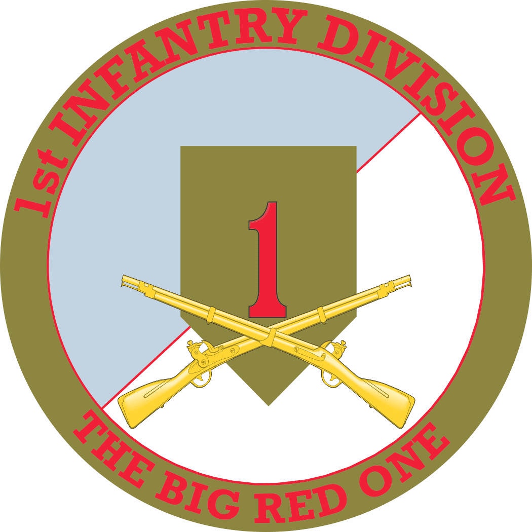 1st Infantry Division with Crossed Rifles Decal