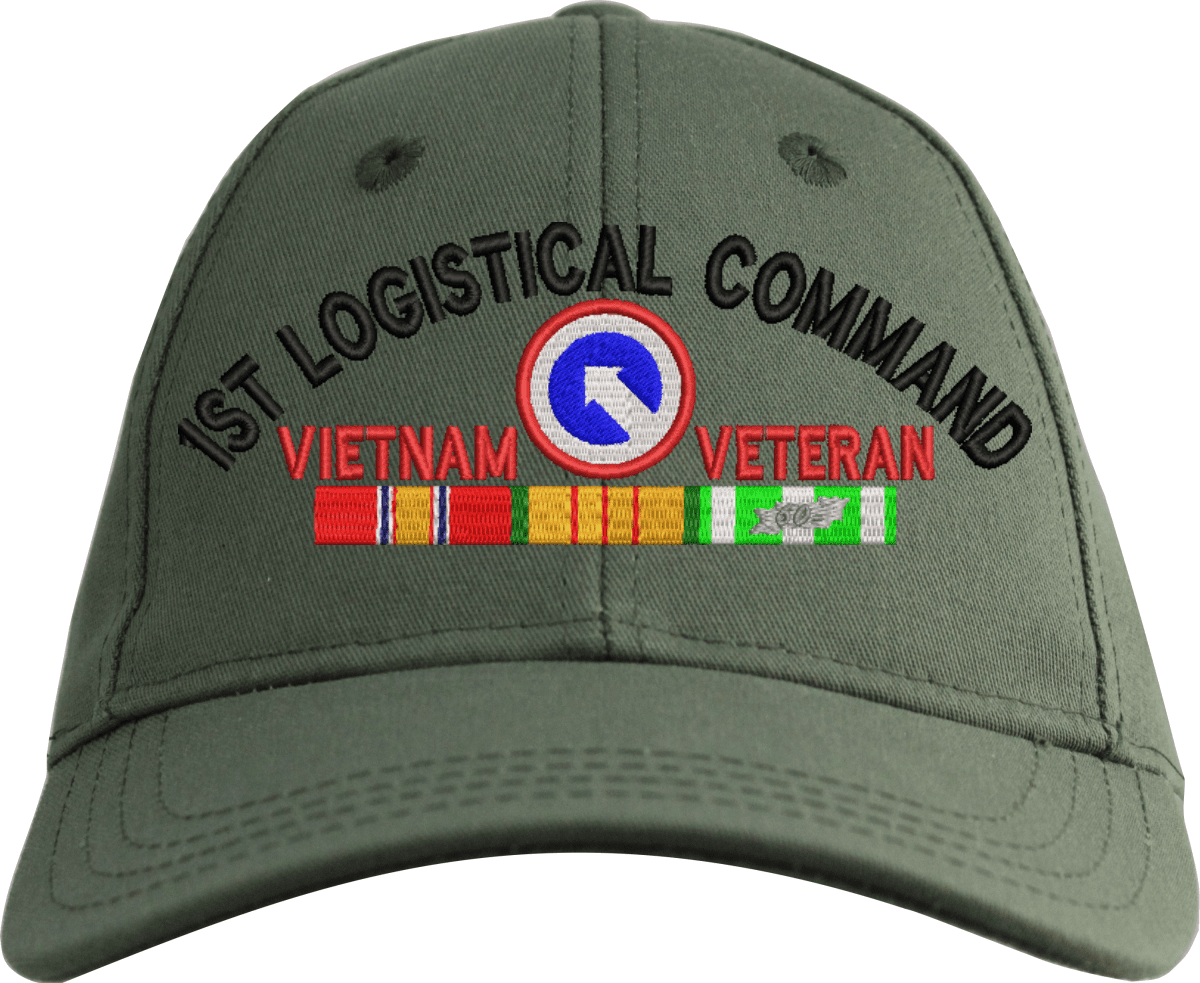 1st Logistical Command Vietnam Veteran Embroidered Cap with Ribbons