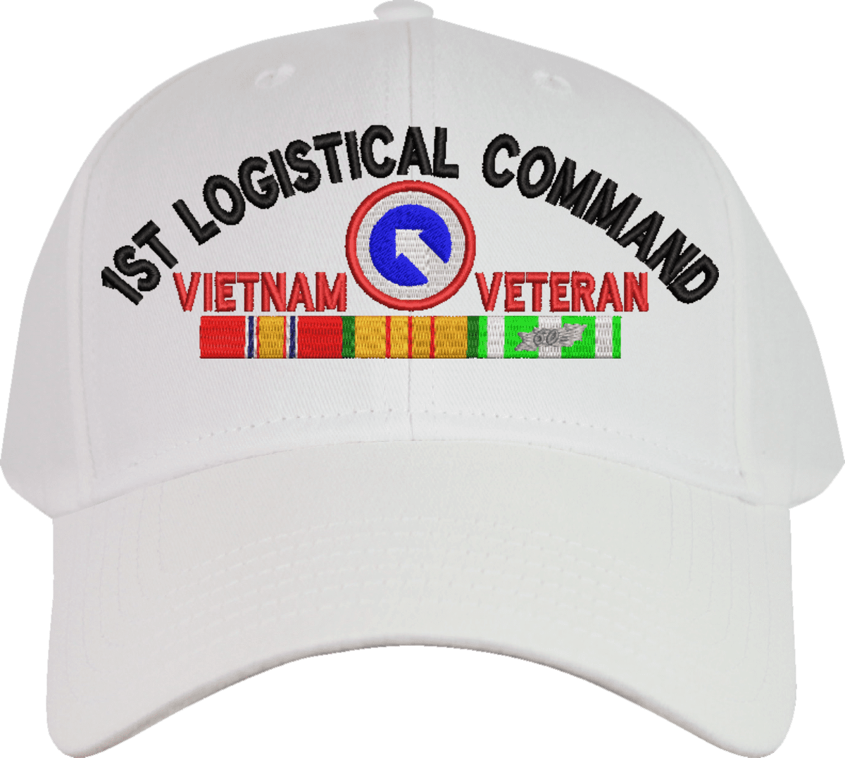 1st Logistical Command Vietnam Veteran Embroidered Cap with Ribbons