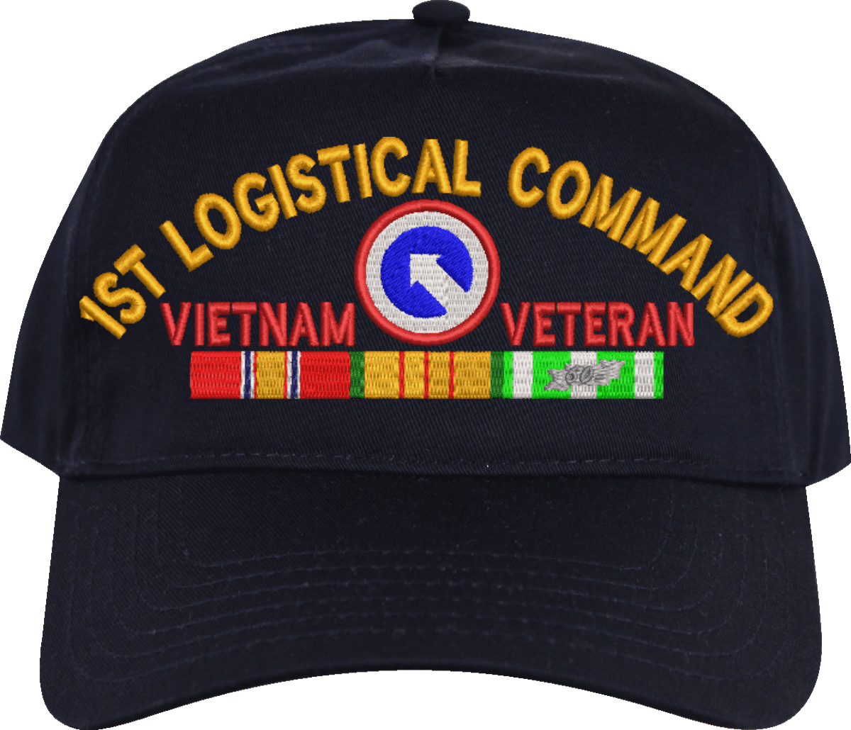 1st Logistical Command Vietnam Veteran Embroidered Cap with Ribbons