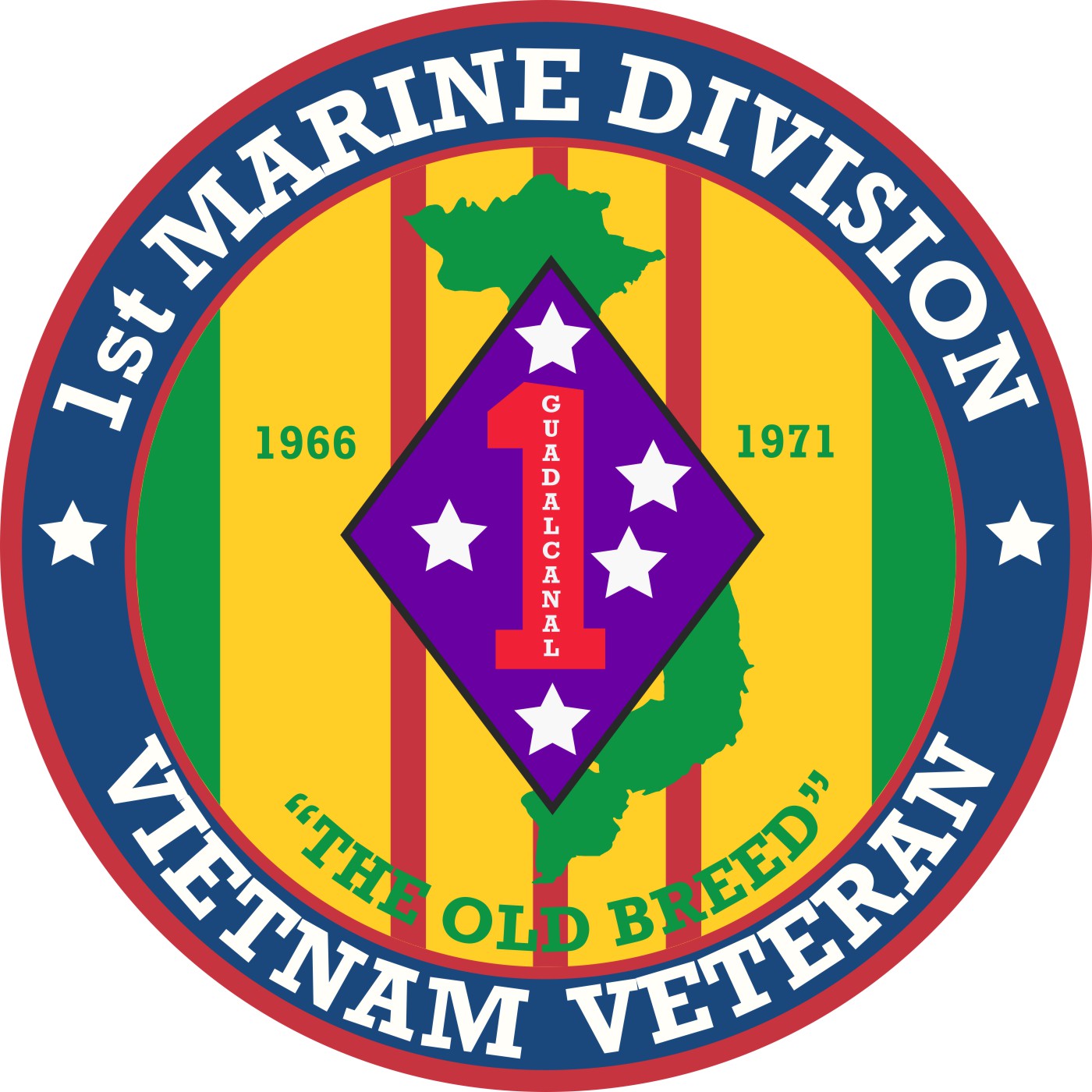 1st Marine Division Vietnam Veteran Decal