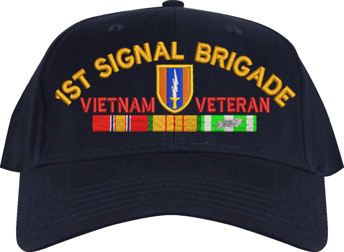1st Signal Brigade Vietnam Veteran Embroidered Cap with Ribbons