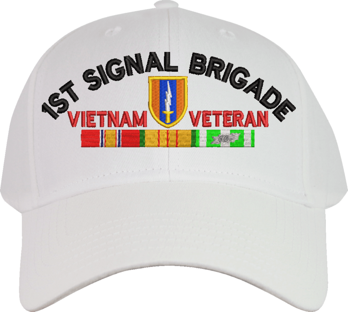 1st Signal Brigade Vietnam Veteran Embroidered Cap with Ribbons