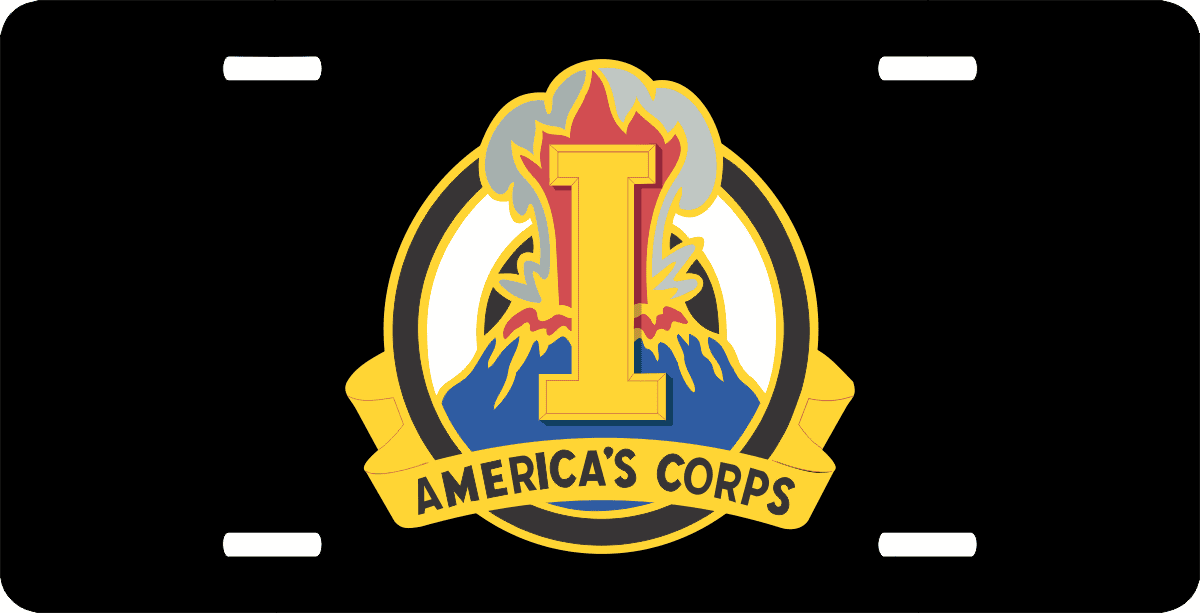 1st U.S. Army Corps Unit Crest License Plate