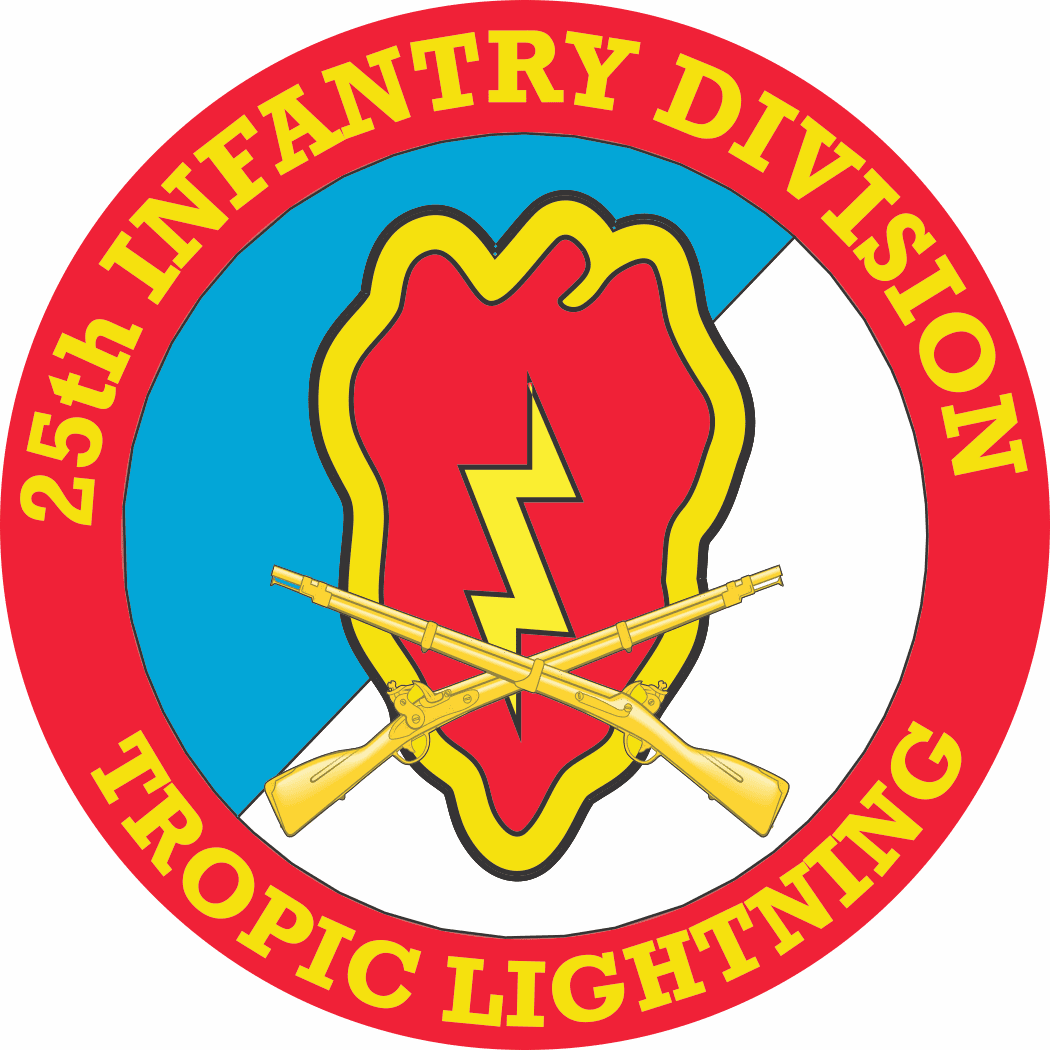 25th Infantry Division with Crossed Rifles Decal