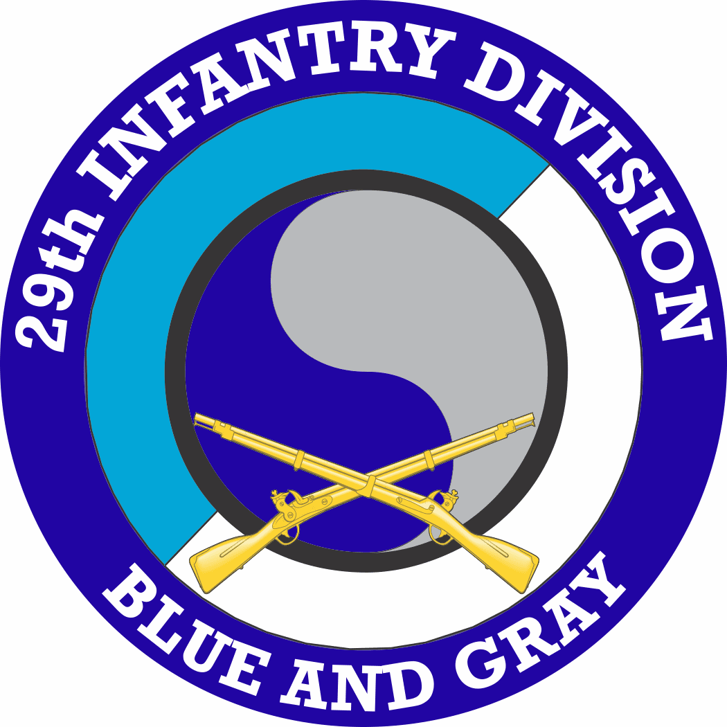 29th Infantry Division with Crossed Rifles Decal