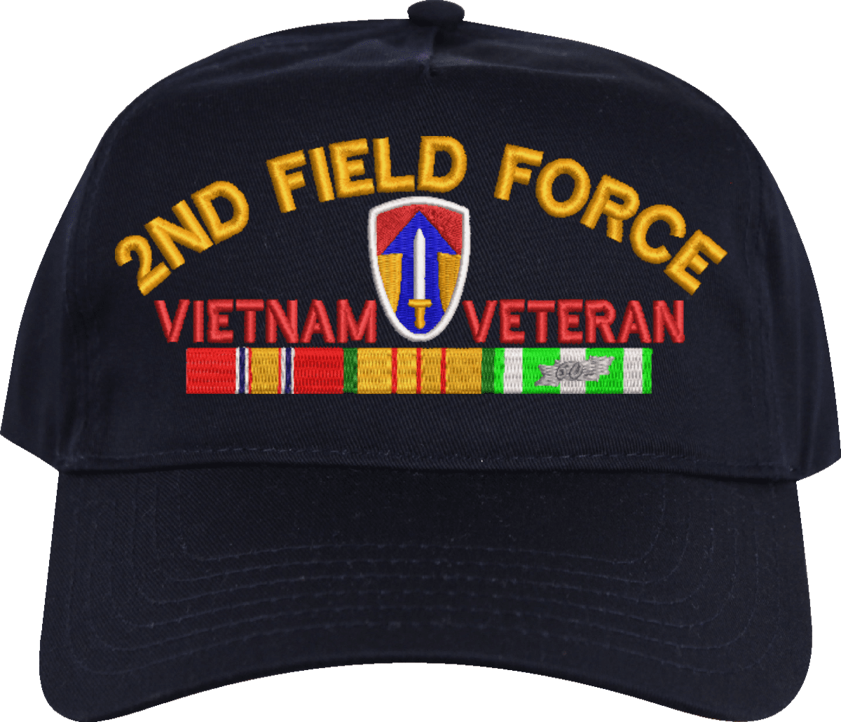 2nd Field Force Vietnam Veteran Embroidered Cap with Ribbons
