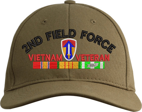 2nd Field Force Vietnam Veteran Embroidered Cap with Ribbons