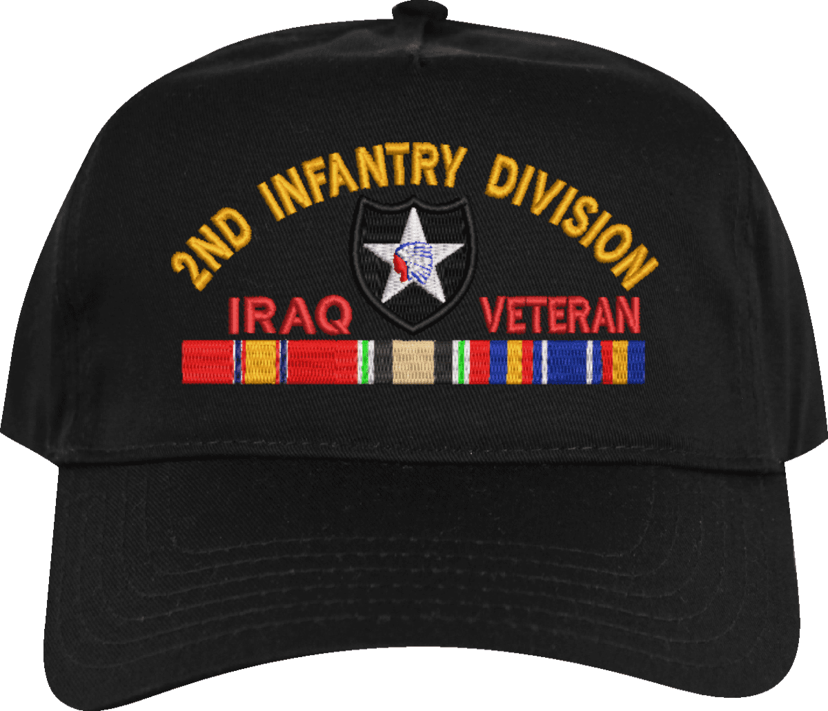 2nd Infantry Division Iraq Veteran Embroidered Cap with Ribbons