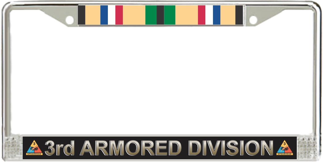 3rd Armored Division Gulf War Veteran Service Ribbon License Plate Frame