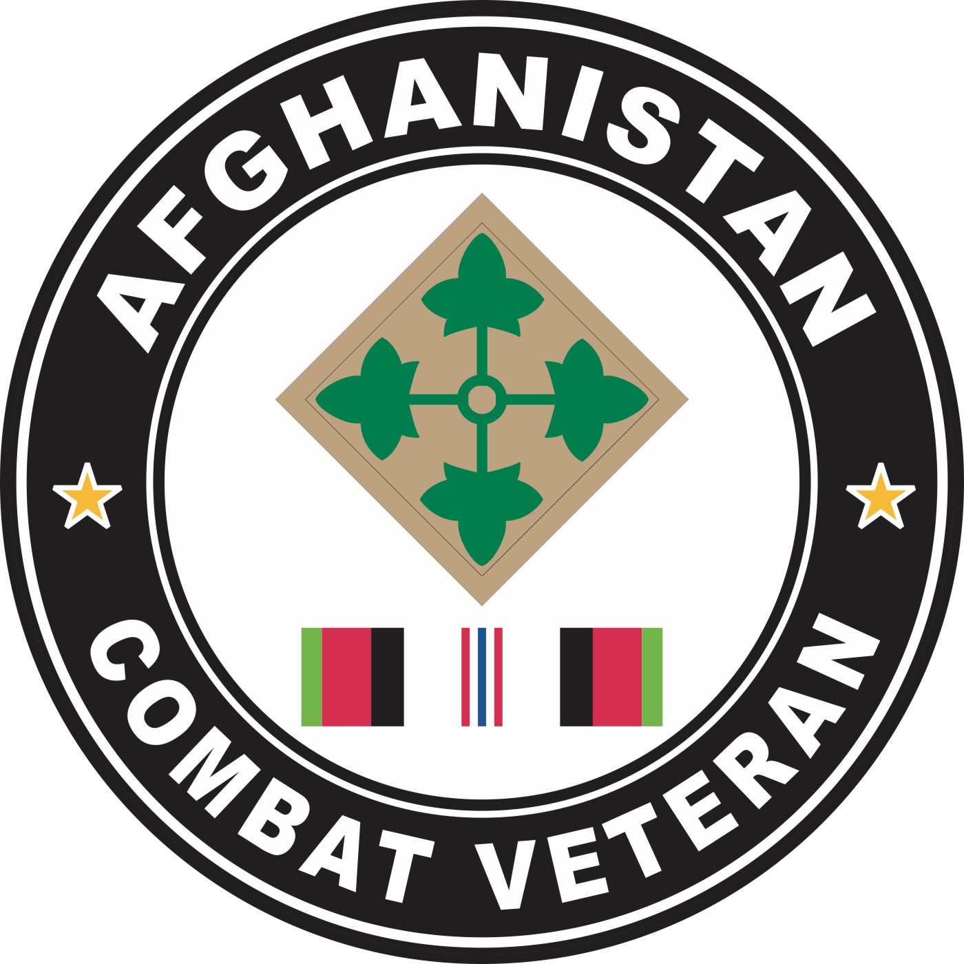 4th Infantry Division Afghanistan Combat Veteran Decal