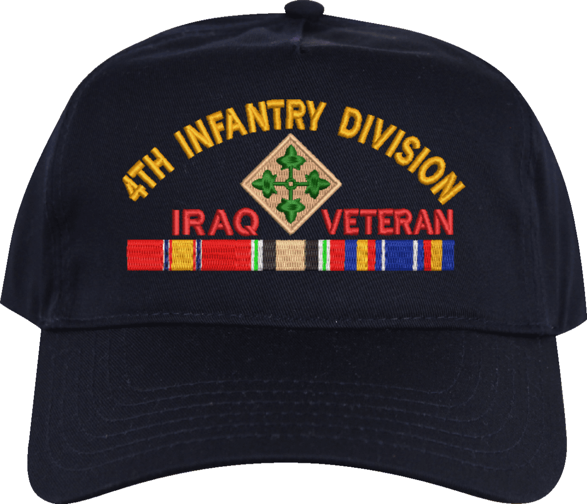 4th Infantry Division Iraq Veteran Embroidered Cap with Ribbons