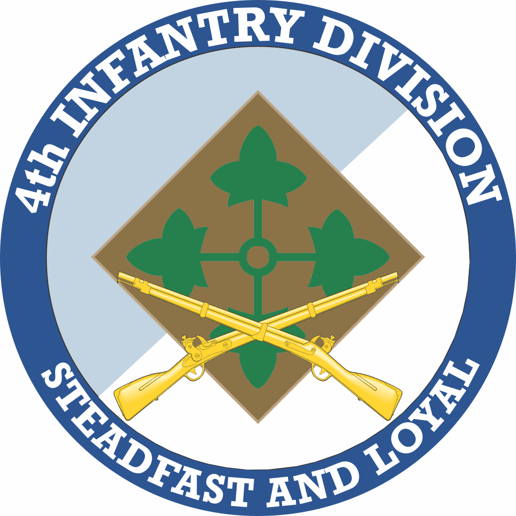 4th Infantry Division with Crossed Rifles Decal