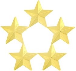 5 Star General Lapel Pin - Gold
