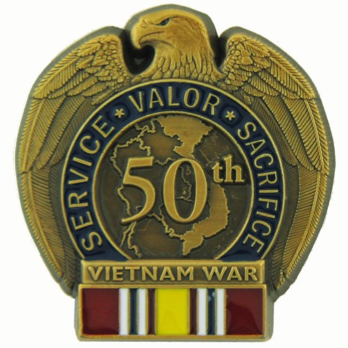 50th Anniversary Vietnam War Lapel Pin with National Defense Ribbon (1 ...
