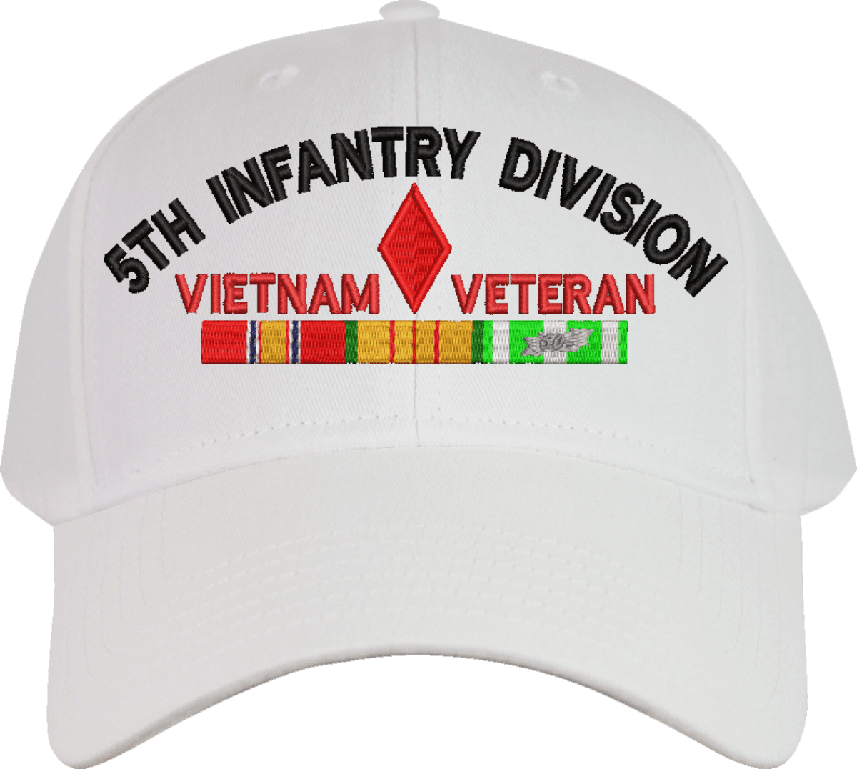 5th Infantry Division Vietnam Veteran Embroidered Cap with Ribbons