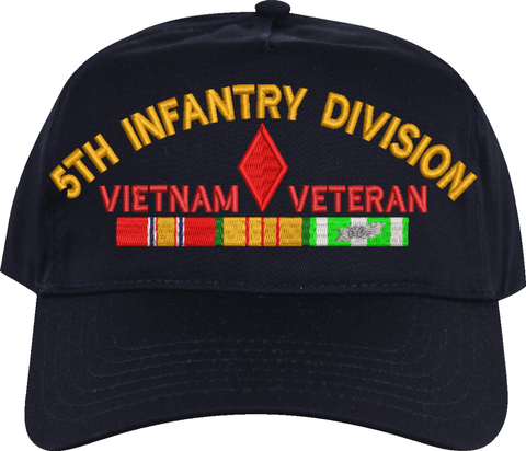 5th Infantry Division Vietnam Veteran Embroidered Cap with Ribbons