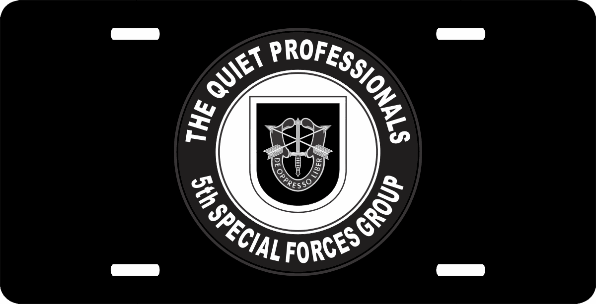 5th Special Forces Group Quiet Professionals License Plate