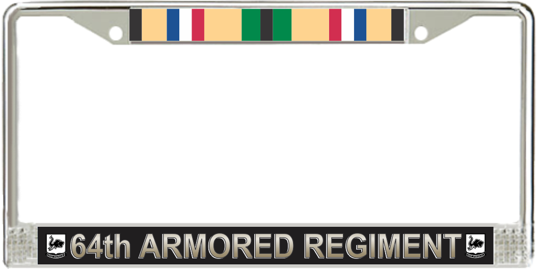 64th Armored Regiment Gulf War Veteran License Plate Frame