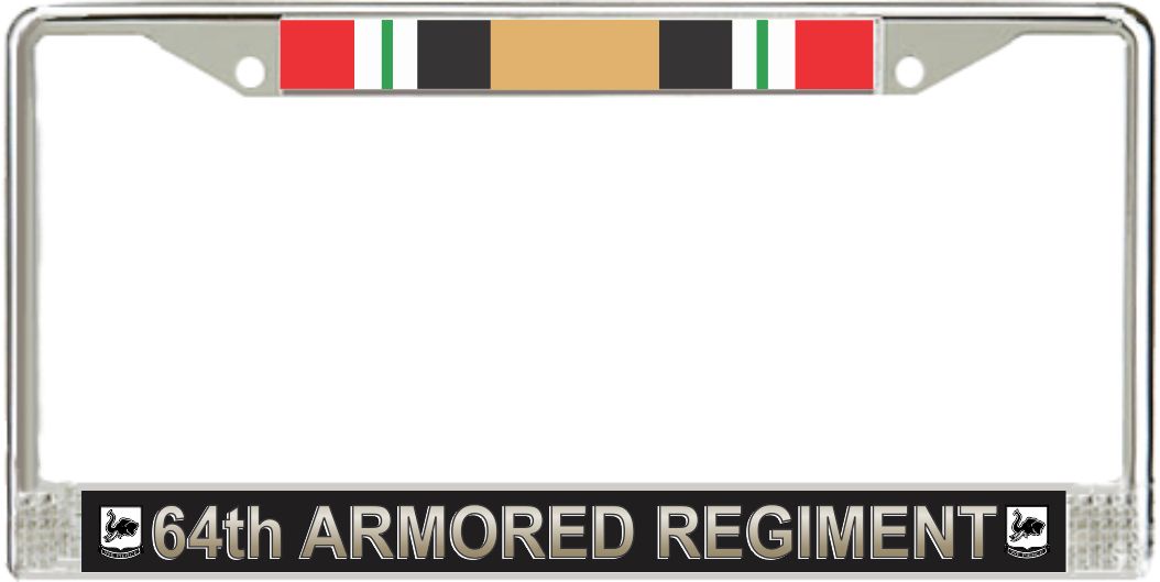 64th Armored Regiment Iraq Veteran License Plate Frame