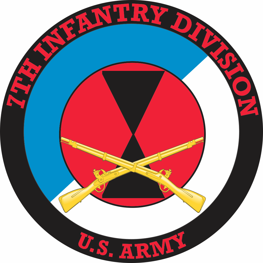 7th Infantry Division with Crossed Rifles Decal