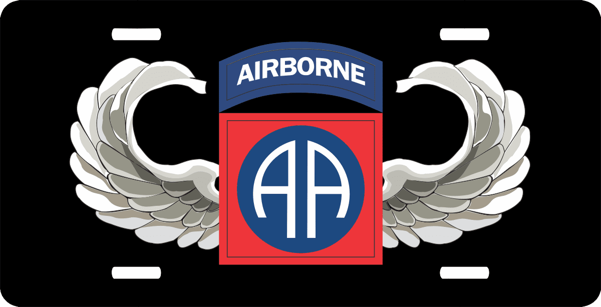 82nd Airborne Jump Wings License Plate