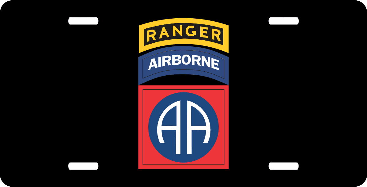 82nd Airborne with Ranger Tab License Plate