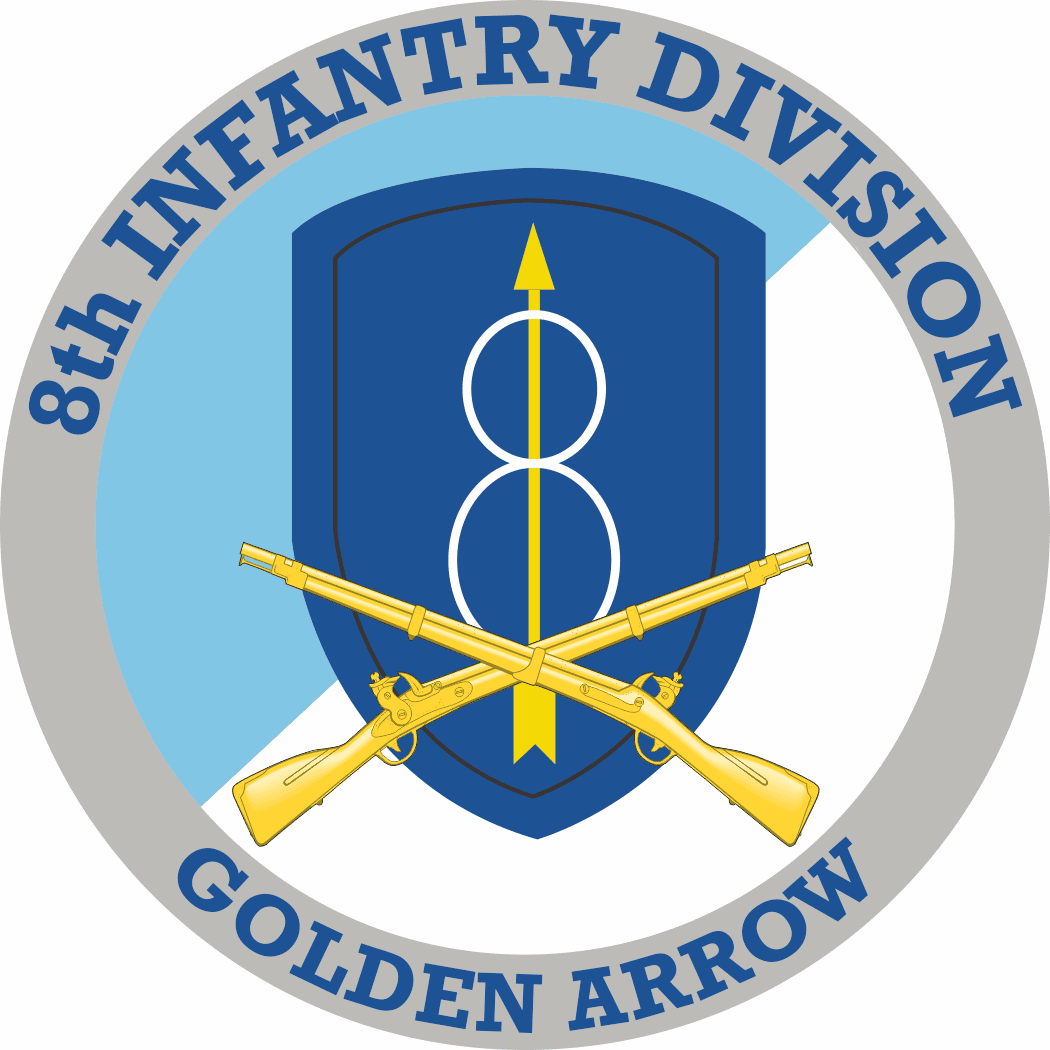 8th Infantry Division with Crossed Rifles Decal