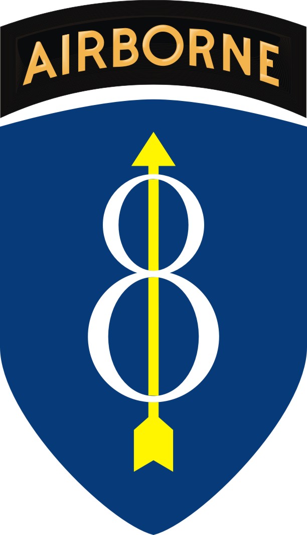 8th Infantry Division with Airborne Tab Decal Sticker