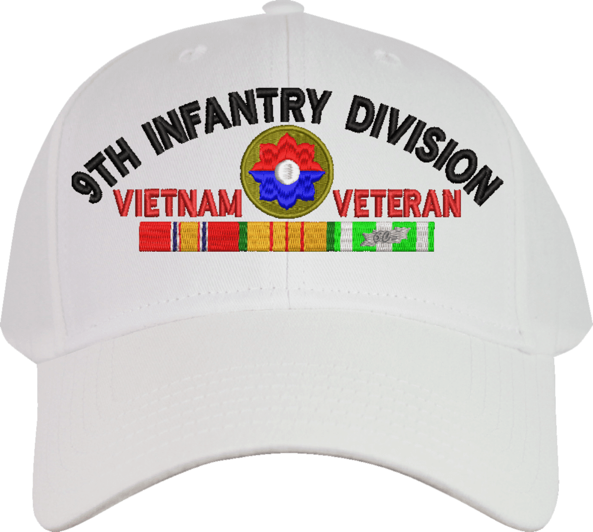 9th Infantry Division Vietnam Veteran Embroidered Cap with Ribbons