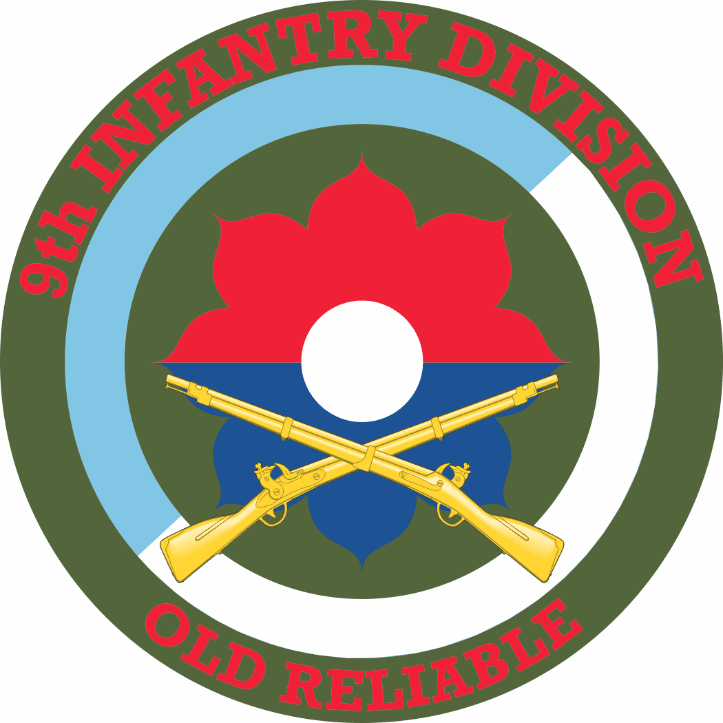 9th Infantry Division with Crossed Rifles Decal